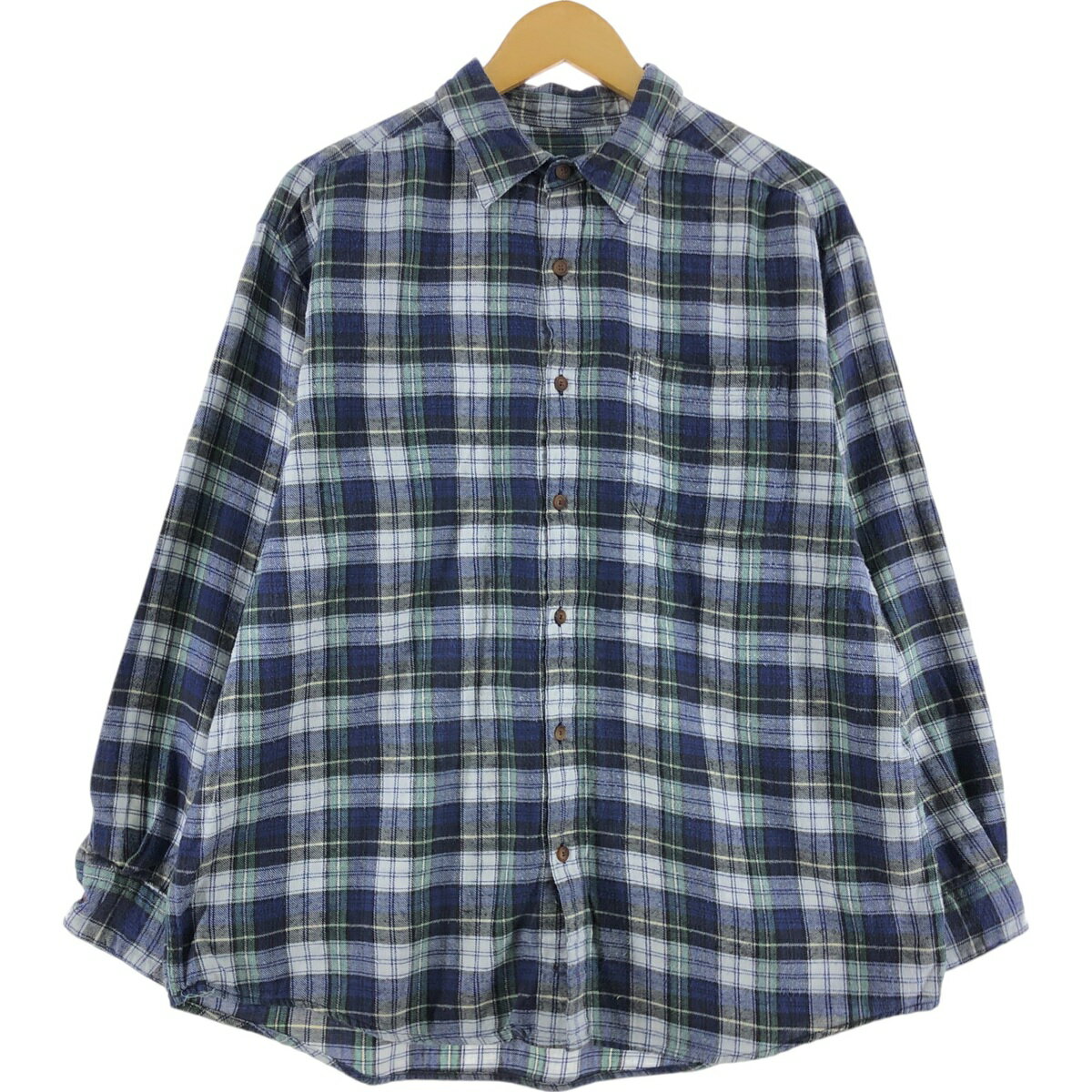 商品詳細 ブランド・Eddie Bauer・エディーバウアー・ 特徴・レギュラーカラー・長袖・ モデル/形状・長袖 フランネルチェックシャツ・ 素材・コットン:100%・ 色・ブルー系 青色・マルチカラー・ 柄・チェック柄・ 生産国・マレー...