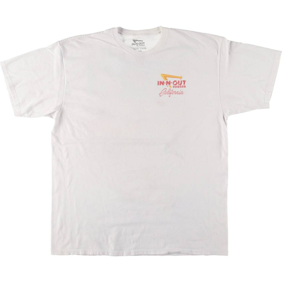 商品詳細 ブランド・UNKNOWN・ 特徴・クルーネック(丸首)・半袖・バックプリント・ モデル/形状・IN-N-OUT BURGER インアンドアウトバーガー・アドバタイジングTシャツ・ 素材・コットン:100%・ 色・ホワイト系 白色・...