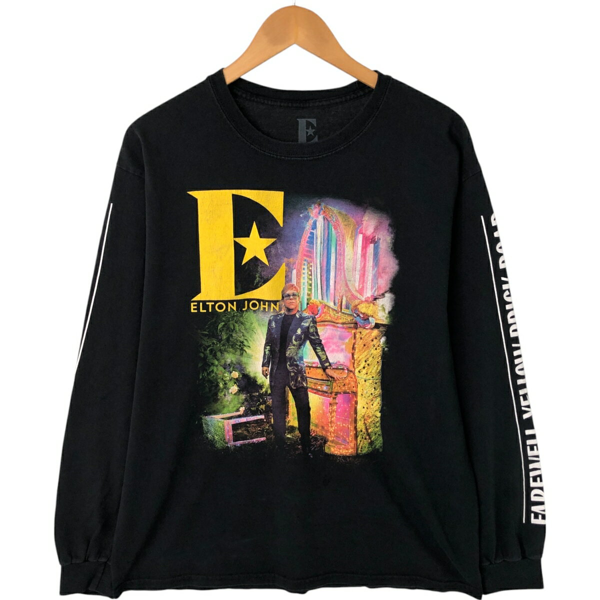 商品詳細 ブランド・UNKNOWN・ 特徴・クルーネック(丸首)・長袖・両面プリント・ポップス・袖プリント・ モデル/形状・ELTON JOHN エルトンジョン・ロンT バンドTシャツ バンT・ 素材・コットン:100%・ 色・ブラック系 ...