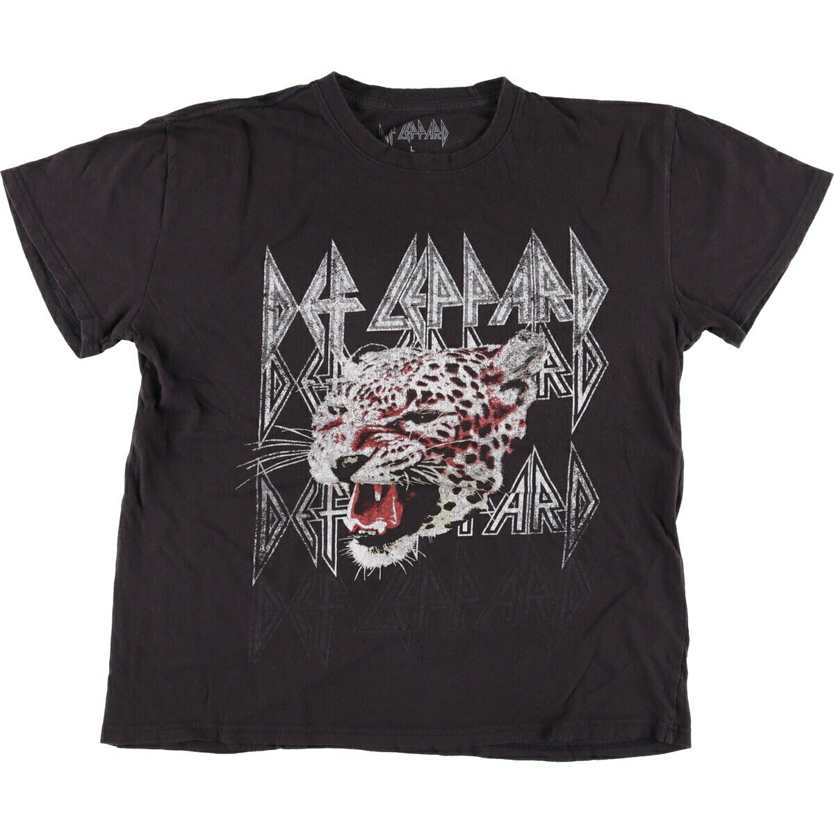 商品詳細 ブランド・UNKNOWN・ 特徴・クルーネック(丸首)・半袖・メタル・短丈ショート丈・ モデル/形状・DEF LEPPARD デフレパード・バンドTシャツ バンT・ 素材・コットン:100%・ 色・ブラック系 黒色・ 柄・プリント...