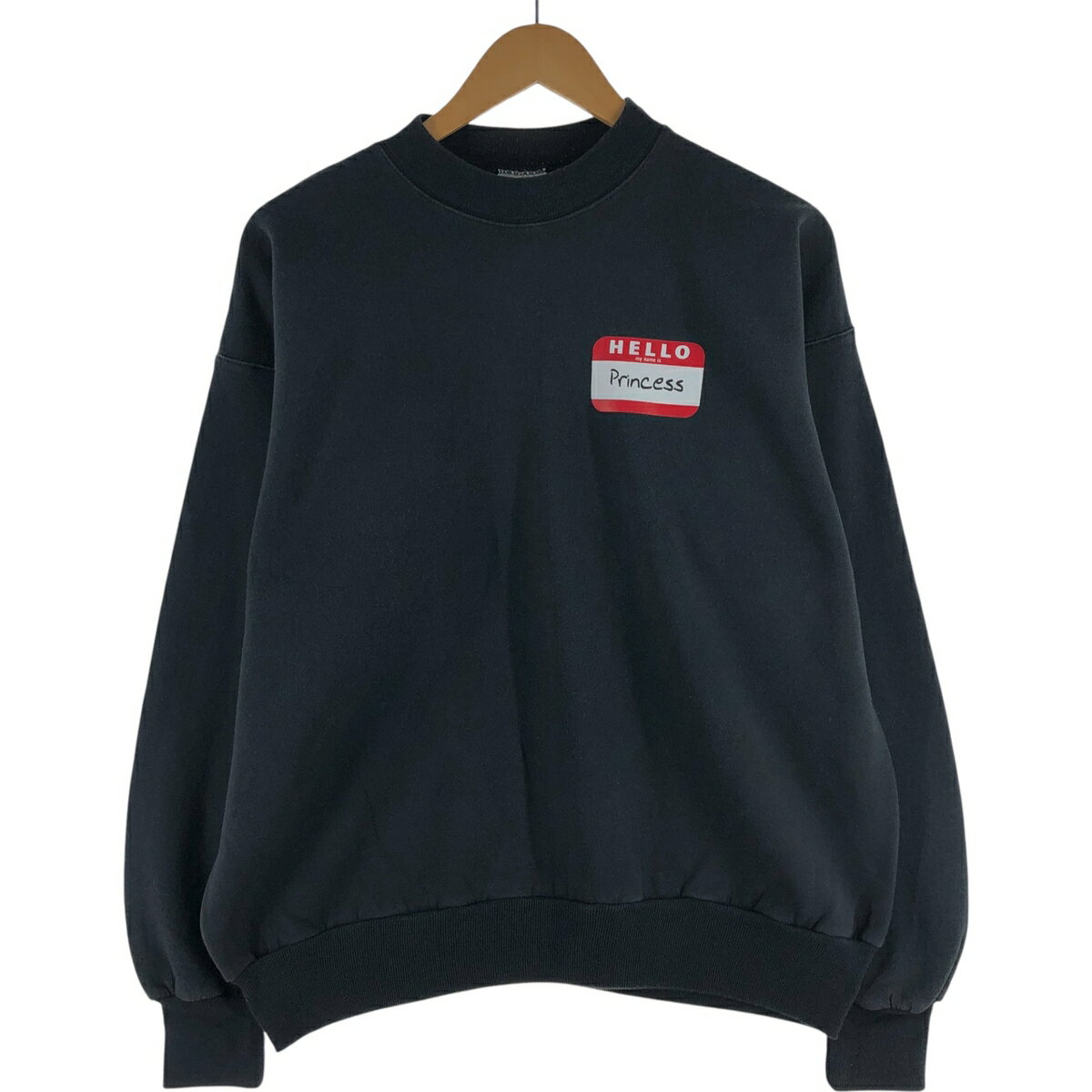 商品詳細 ブランド・Hanes・ヘインズ・ 特徴・クルーネック(丸首)・長袖・ヴィンテージ・ モデル/形状・プリントスウェットシャツ トレーナー・ 素材・コットン:50%・ポリエステル:50%・ 色・ブラック系 黒色・ 柄・プリント・ワンポ...