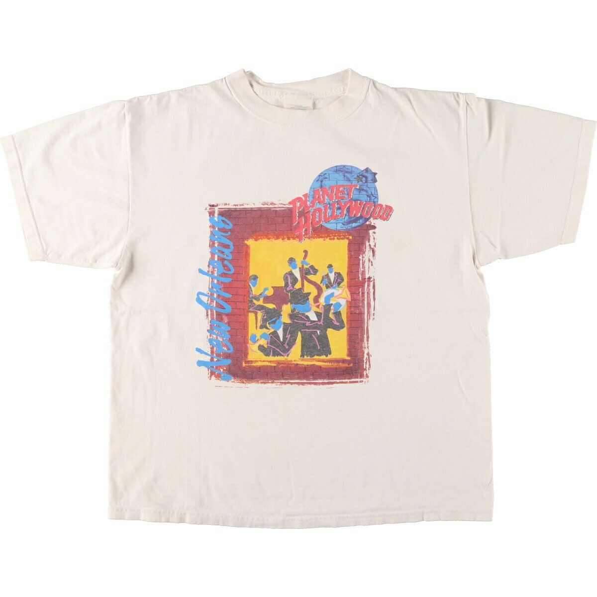 商品詳細 ブランド・UNKNOWN・ 特徴・クルーネック(丸首)・半袖・ヴィンテージ・ モデル/形状・PLANET HOLLYWOOD プラネットハリウッド・アドバタイジングTシャツ・ 素材・コットン:100%・ 色・ホワイト系 白色・ 柄...
