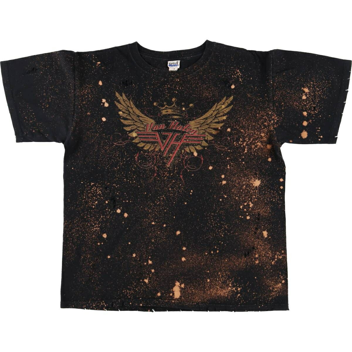 商品詳細 ブランド・Anvil・アンビル・ 特徴・クルーネック(丸首)・半袖・ロック・ブリーチ加工・短丈ショート丈・ モデル/形状・VAN HALEN ヴァンヘイレン・バンドTシャツ バンT・ 素材・コットン:100%・ 色・ブラック系 黒...