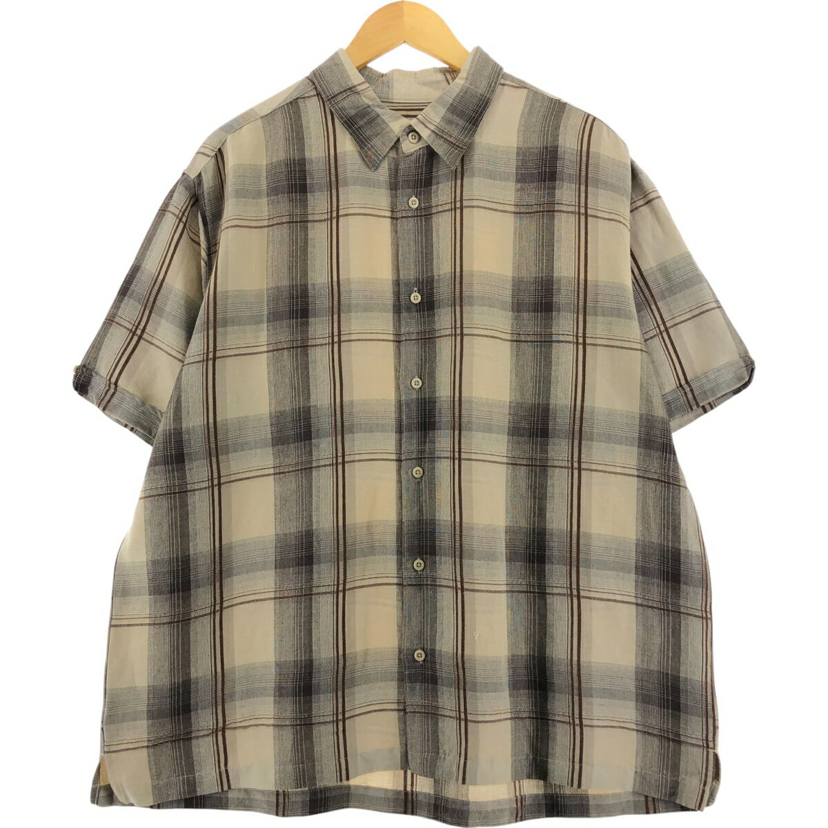 商品詳細 ブランド・centro・ 特徴・レギュラーカラー・半袖・ボックスシャツ・ モデル/形状・半袖 レーヨンシャツ・ 素材・ラミー:55%・レーヨン:45%・ 色・ベージュ系・ブラウン系 茶色・ 柄・チェック柄・ 生産国・中国製・ 年代...