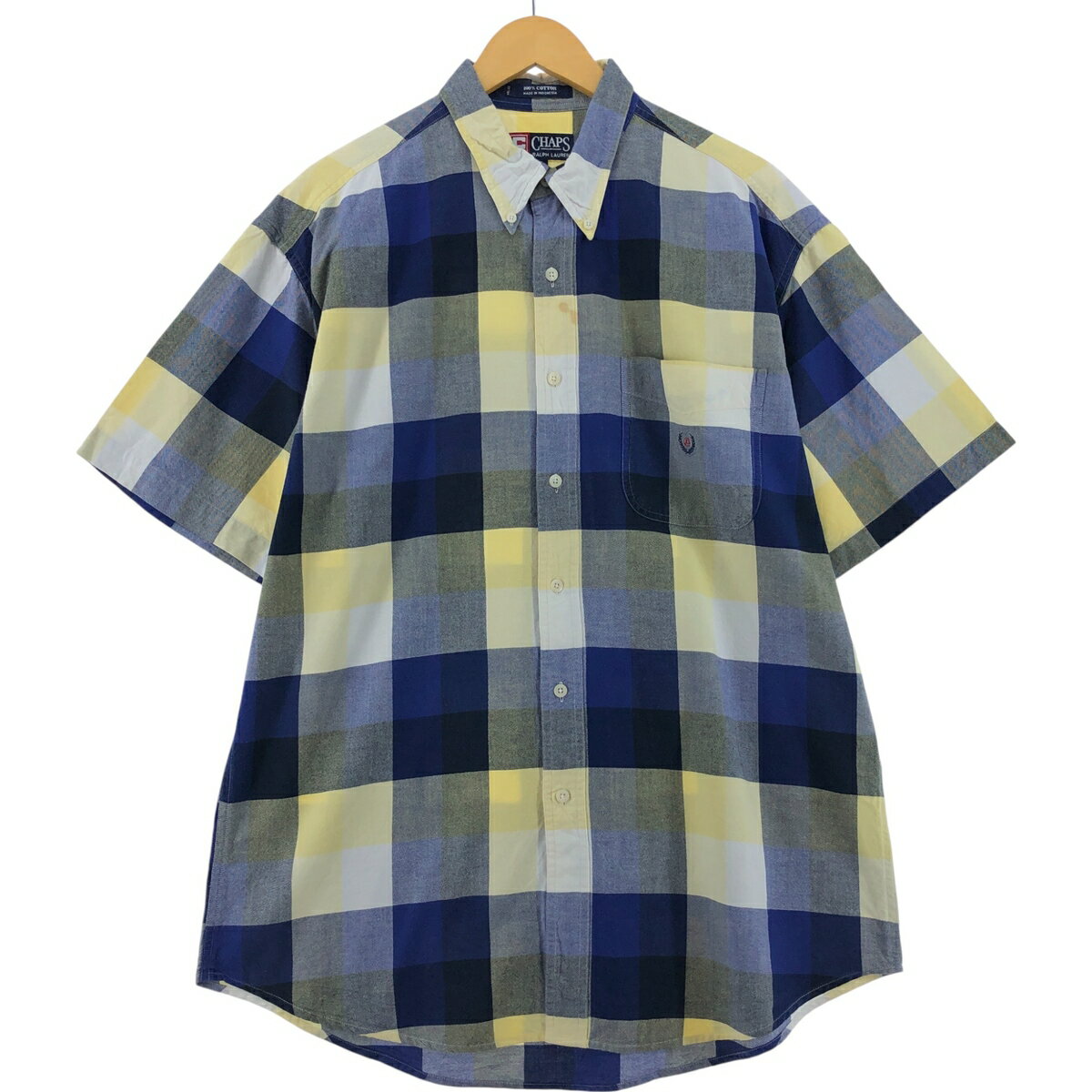 商品詳細 ブランド・Ralph Lauren・ラルフローレン・ 特徴・ボタンダウン・半袖・ヴィンテージ・ モデル/形状・CHAPS チャップス・半袖 ボタンダウン チェックシャツ・ 素材・コットン:100%・ 色・ホワイト系 白色・イエロー...