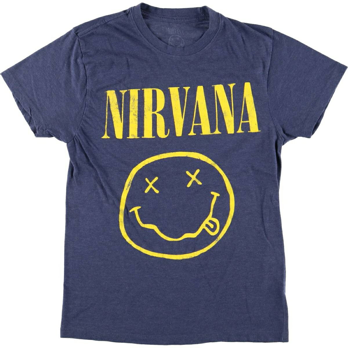 商品詳細 ブランド・UNKNOWN・ 特徴・クルーネック(丸首)・半袖・ロック・ モデル/形状・NIRVANA ニルヴァ—ナ・バンドTシャツ バンT・ 素材・コットン:100%・ 色・ネイビー系 紺色・イエロー系 黄色・ 柄・プリント・ 生...