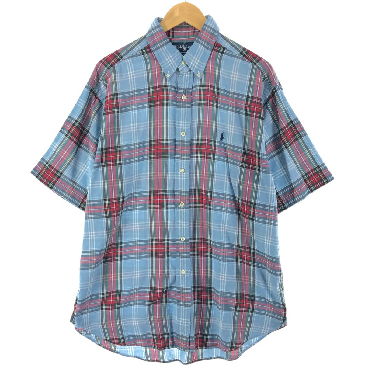 商品詳細 ブランド・Ralph Lauren・ラルフローレン・ 特徴・ボタンダウン・半袖・ モデル/形状・BLAKE・半袖 ボタンダウン チェックシャツ・ 素材・コットン:100%・ 色・ブルー系 水色・マルチカラー・ 柄・チェック柄・ワン...