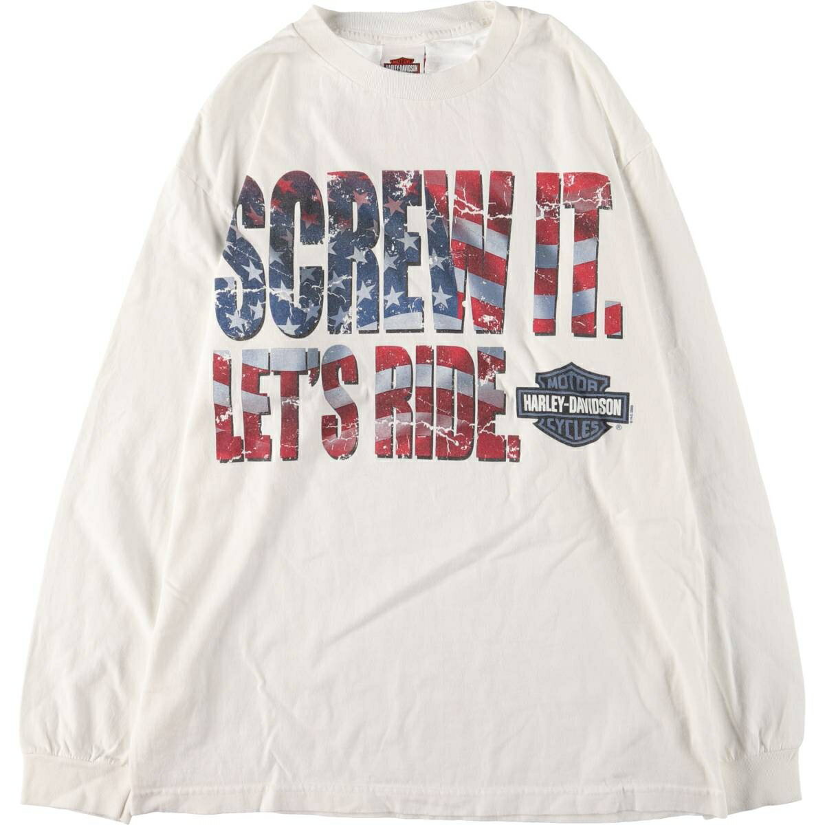 商品詳細 ブランド・Harley-Davidson・ハーレーダビッドソン・ 特徴・クルーネック(丸首)・長袖・両面プリント・ モデル/形状・ロングTシャツ ロンT・ 素材・コットン:100%・ 色・ホワイト系 白色・ 柄・プリント・ 生産国...