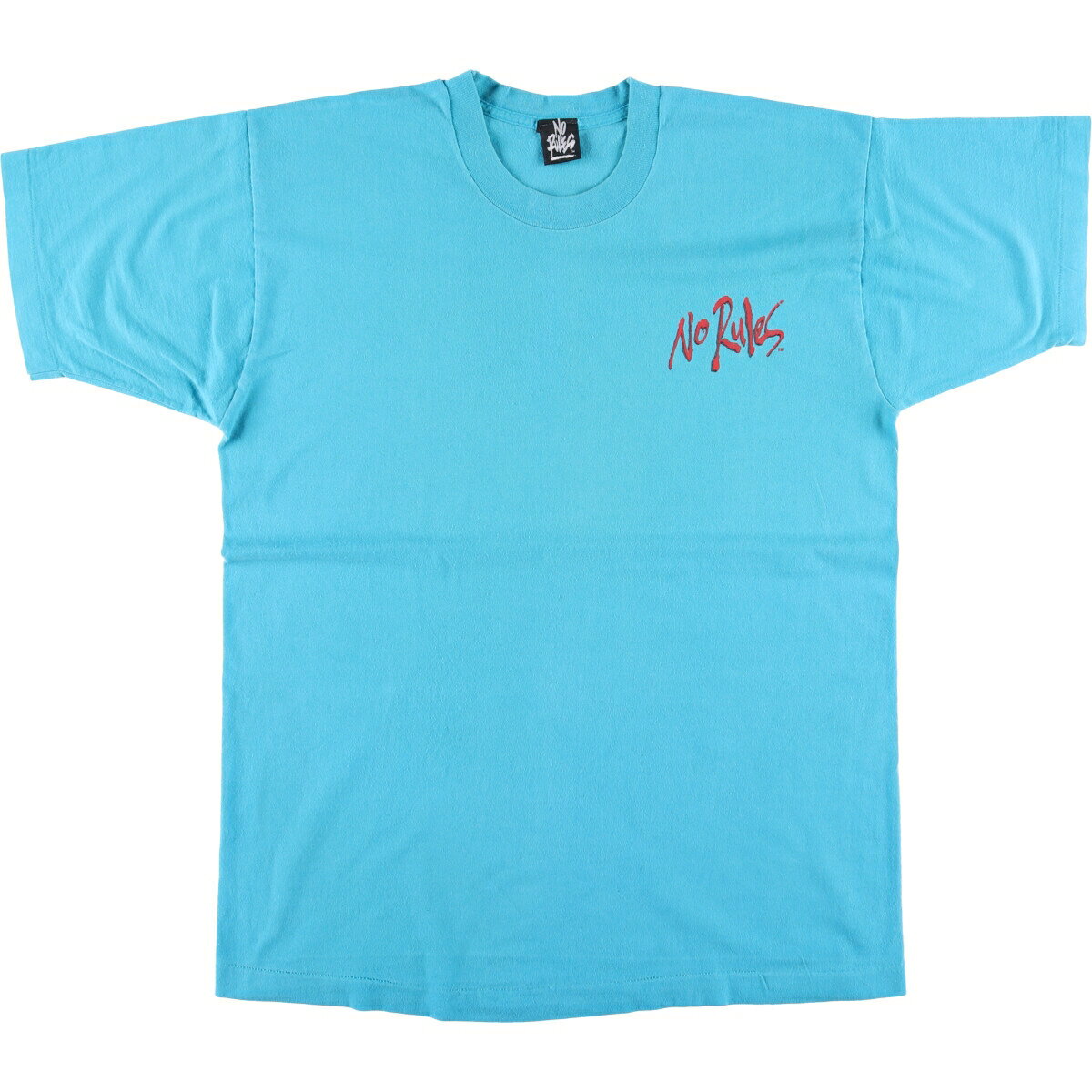 商品詳細 ブランド・NO RULES・ 特徴・半袖・クルーネック(丸首)・両面プリント・ヴィンテージ・シングルステッチ・ モデル/形状・プリントTシャツ・ 素材・コットン:100%・ 色・ブルー系 水色・ 柄・無地・ 生産国・USA製・ 年...