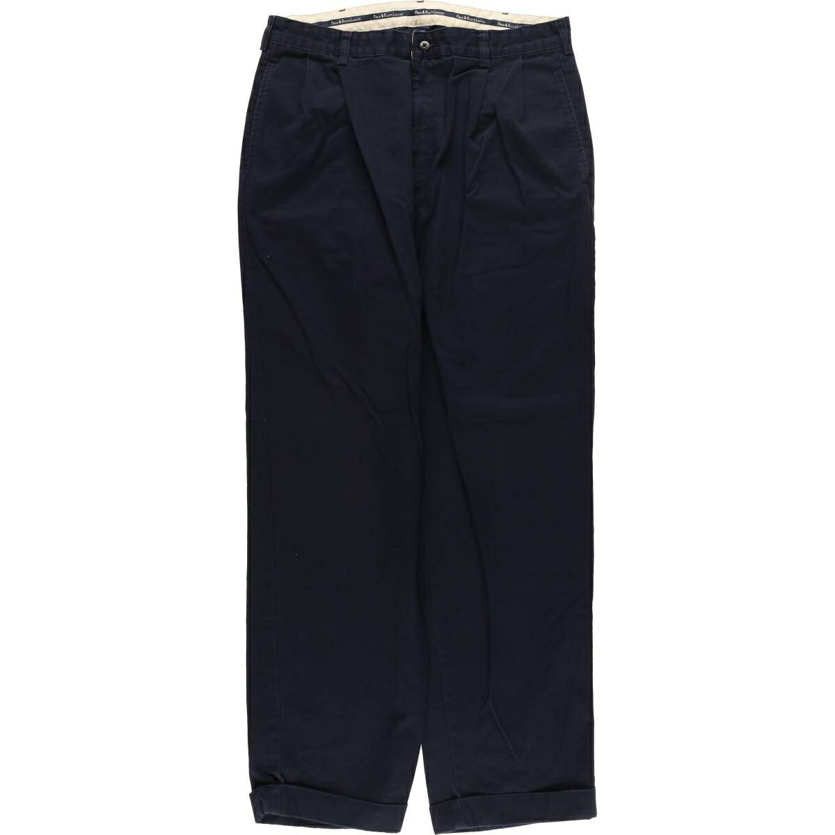 商品詳細 ブランド・Ralph Lauren・ラルフローレン・ 特徴・ツータック・ワイドパンツ・ジッパーフライ・ モデル/形状・POLO RALPH LAUREN・チノパンツ・ 素材・コットン:100%・ 色・ネイビー系 紺色・ 柄・無地・...