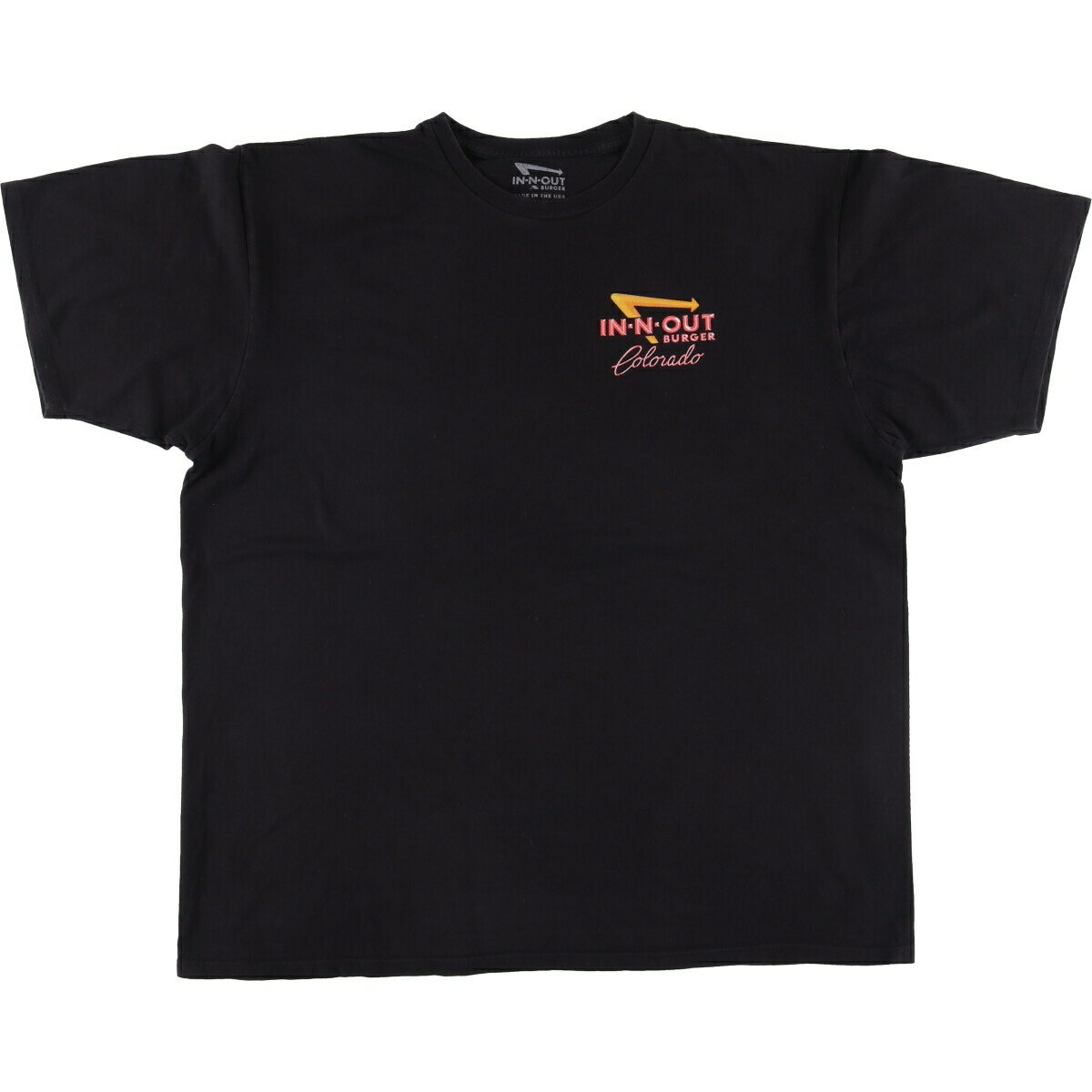 商品詳細 ブランド・UNKNOWN・ 特徴・クルーネック(丸首)・半袖・バックプリント・ モデル/形状・IN-N-OUT BURGER インアンドアウトバーガー・アドバタイジングTシャツ・ 素材・コットン:100%・ 色・ブラック系 黒色・...