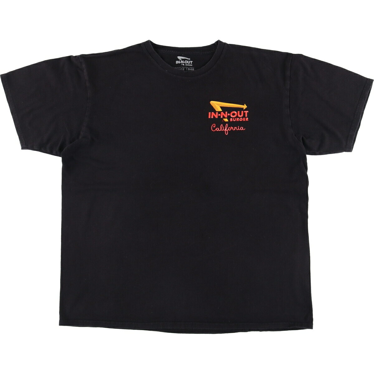 商品詳細 ブランド・UNKNOWN・ 特徴・クルーネック(丸首)・半袖・バックプリント・ モデル/形状・IN-N-OUT BURGER インアンドアウトバーガー・アドバタイジングTシャツ・ 素材・コットン:100%・ 色・ブラック系 黒色・...