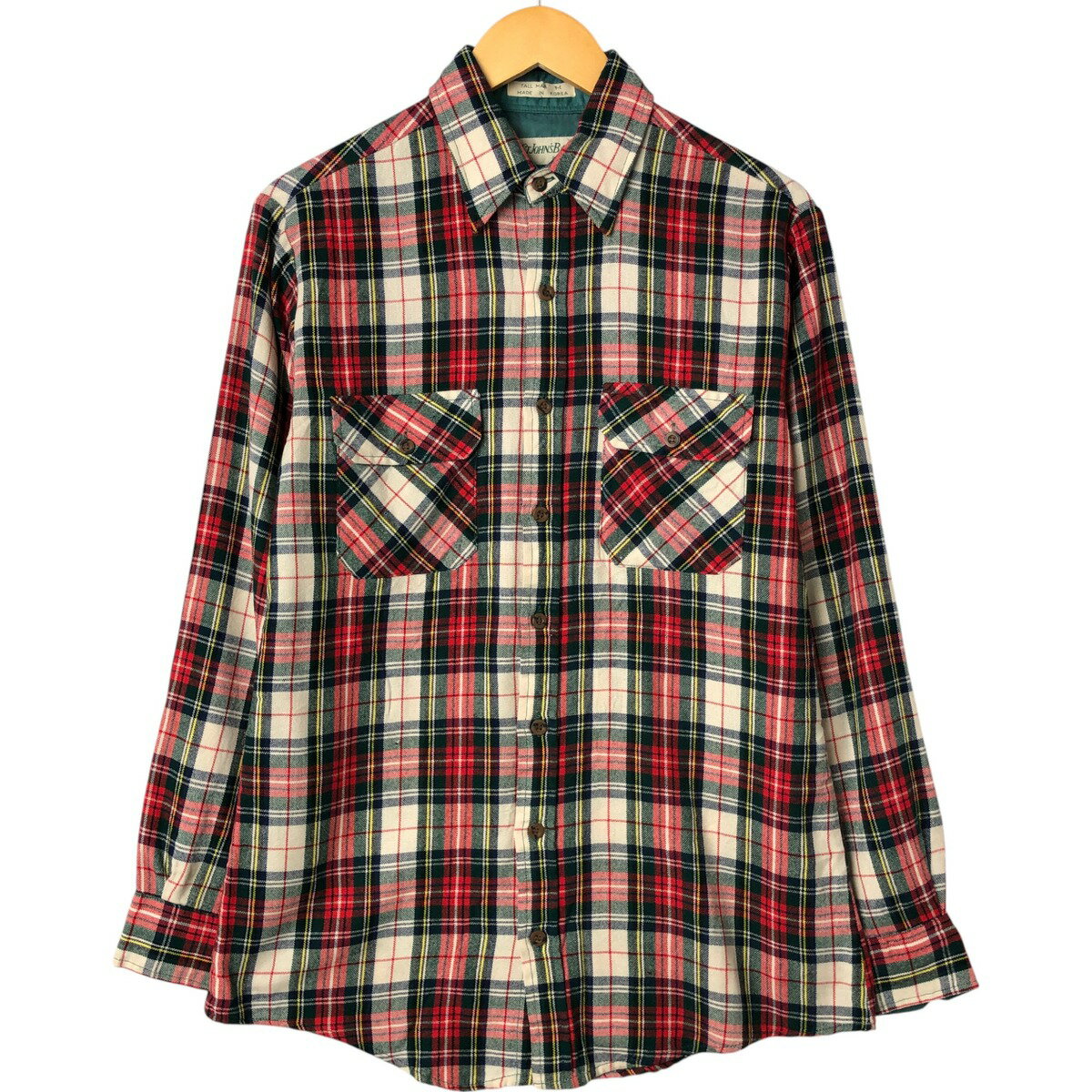 商品詳細 ブランド・ST.JOHN'S BAY・セントジョンズベイ・ 特徴・レギュラーカラー・長袖・ヴィンテージ・襟芯入り・ モデル/形状・長袖 ライトネルチェックシャツ・ 素材・アクリル:100%・ 色・レッド系 赤色・グリーン系 緑色・...