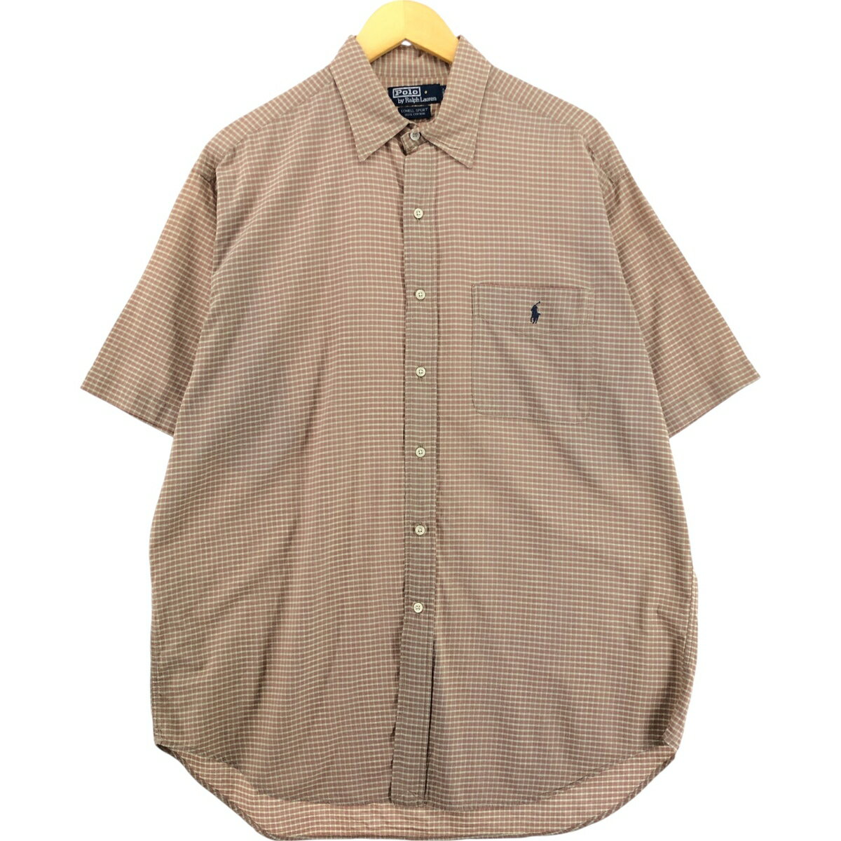 商品詳細 ブランド・Ralph Lauren・ラルフローレン・ 特徴・レギュラーカラー・半袖・ モデル/形状・LOWELL SPORT・半袖チェックシャツ・ 素材・コットン:100%・ 色・ベージュ系 ブラウン・ 柄・チェック柄・ワンポイン...