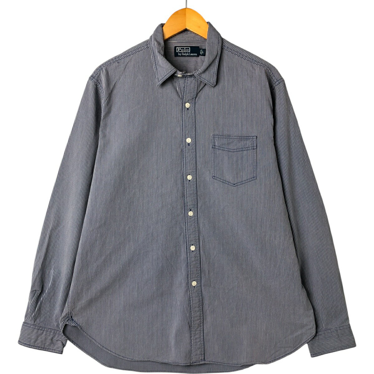 商品詳細 ブランド・Ralph Lauren・ラルフローレン・ 特徴・長袖・レギュラーカラー・ モデル/形状・POLO by Ralph Lauren ・長袖 コットンストライプシャツ・ 素材・コットン:100%・ 色・ブルー系 青色・ホワ...