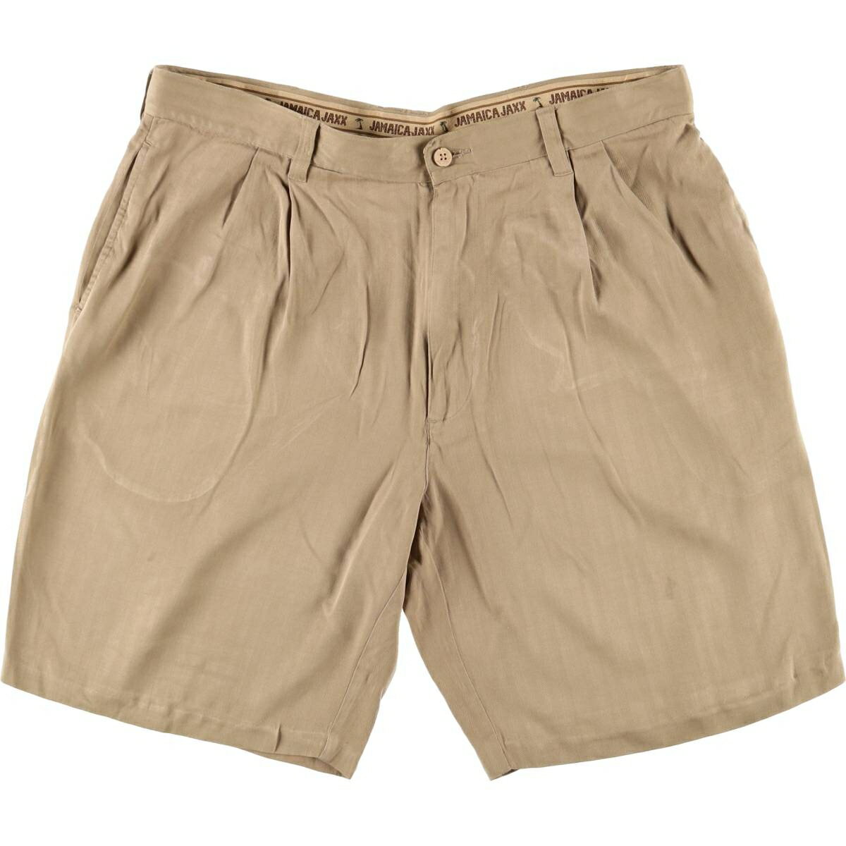 商品詳細 ブランド・JAMAICA JAXX・ 特徴・ジッパーフライ・ツータック・ヘリンボーン・ モデル/形状・ショーツ ショートパンツ・ 素材・シルク:100%・ 色・ベージュ系・ 柄・無地・ワンポイント・ 生産国・中国製・ 年代 サイズ...