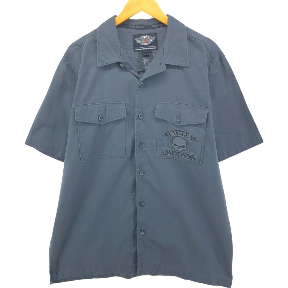 商品詳細 ブランド・Harley-Davidson・ハーレーダビッドソン・ 特徴・半袖・隠しボタンダウン・オープンカラー・ボックスシャツ・フラップポケット・ モデル/形状・半袖 ワークシャツ・ 素材・コットン:60%・ポリエステル:40%・...