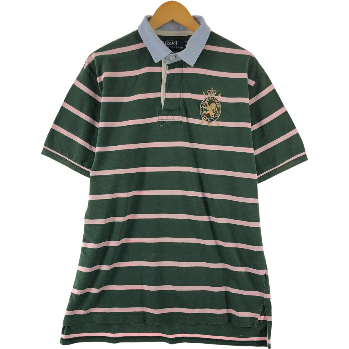 商品詳細 ブランド・Ralph Lauren・ラルフローレン・ 特徴・レギュラーカラー・半袖・ モデル/形状・POLO by Ralph Lauren・半袖 ラガーシャツ・ 素材・コットン:100%・ 色・グリーン系 濃緑・ピンク系・ブルー...