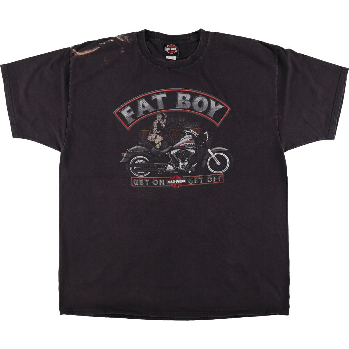 商品詳細 ブランド・Harley-Davidson・ハーレーダビッドソン・ 特徴・クルーネック(丸首)・半袖・両面プリント・ピンナップガール・ モデル/形状・モーターサイクル バイクTシャツ・ 素材・コットン:100%・ 色・ブラック系 黒...