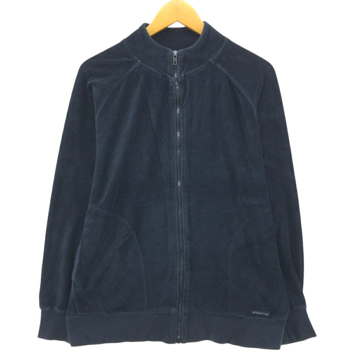 商品詳細 ブランド・PERRY ELLIS・ペリーエリス・ 特徴・フルジップ・長袖・ モデル/形状・PORTFOLIO・ジャージ トラックジャケット・ 素材・コットン:55%・ポリエステル:45%・ 色・ネイビー系 紺色・ 柄・無地・ワンポ...