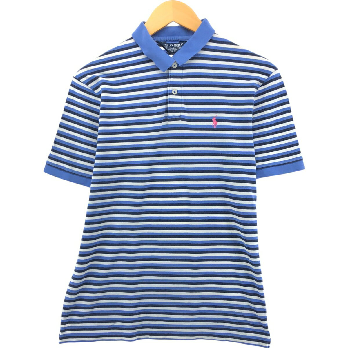 商品詳細 ブランド・Ralph Lauren・ラルフローレン・ 特徴・半袖・レギュラーカラー・ モデル/形状・POLO GOLF PRO FIT・半袖 ボーダー ポロシャツ・ 素材・コットン:100%・ 色・ブルー系 水色・ネイビー系 紺色...
