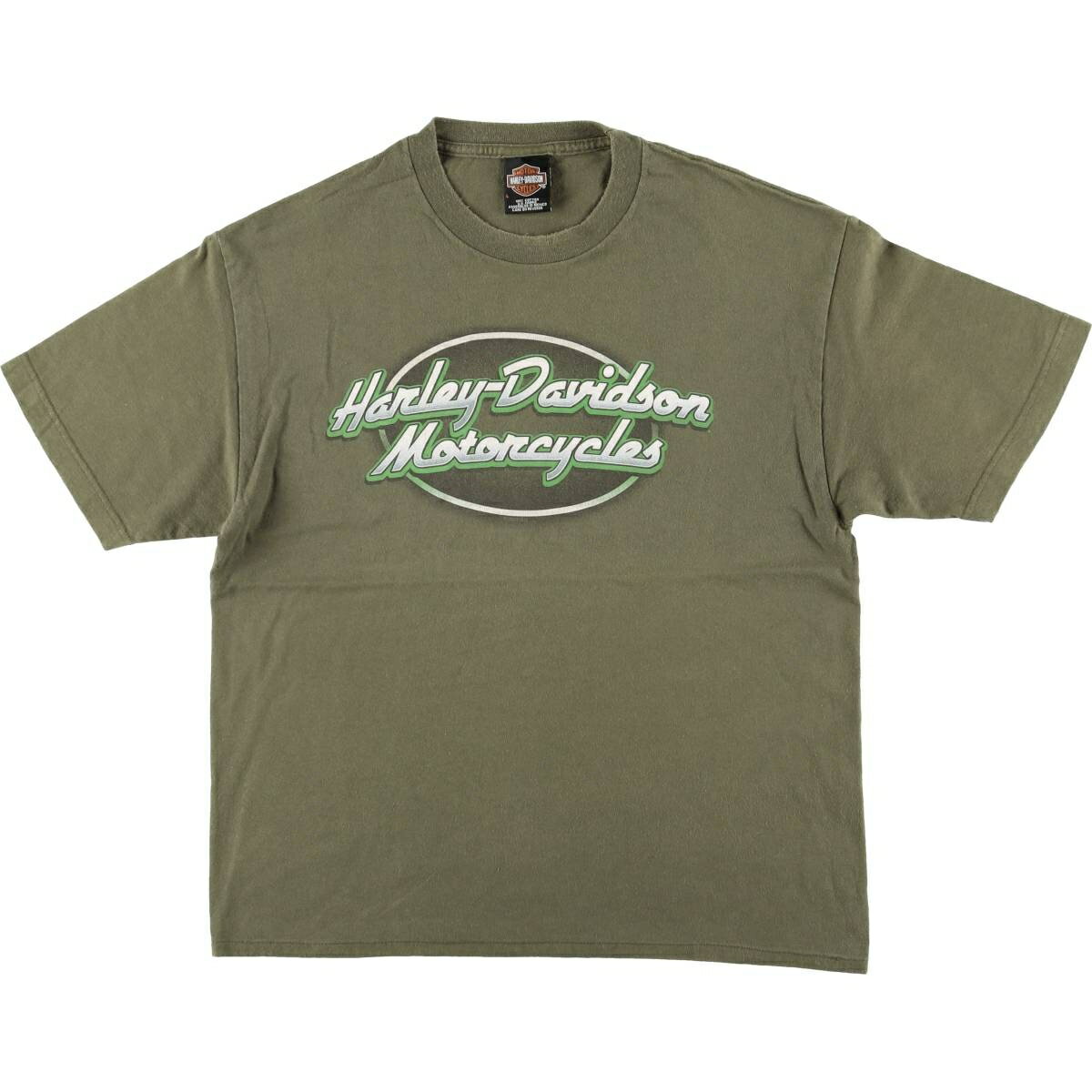 商品詳細 ブランド・Harley-Davidson・ハーレーダビッドソン・ 特徴・半袖・両面プリント・クルーネック(丸首)・ モデル/形状・モーターサイクル バイクTシャツ・ 素材・コットン:100%・ 色・カーキ系・ 柄・プリント・ 生産...