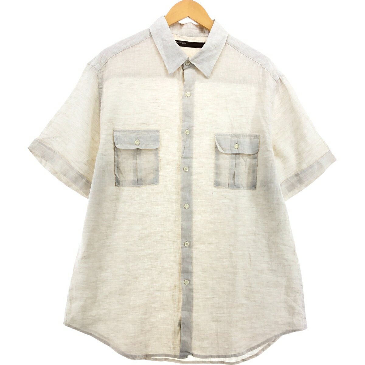 商品詳細 ブランド・PERRY ELLIS・ペリーエリス・ 特徴・レギュラーカラー・半袖・ボックスシャツ・ モデル/形状・半袖 リネンシャツ・ 素材・リネン:100%・ 色・ベージュ系・ 柄・無地・ 生産国・中国製・ 年代 サイズ・メンズX...