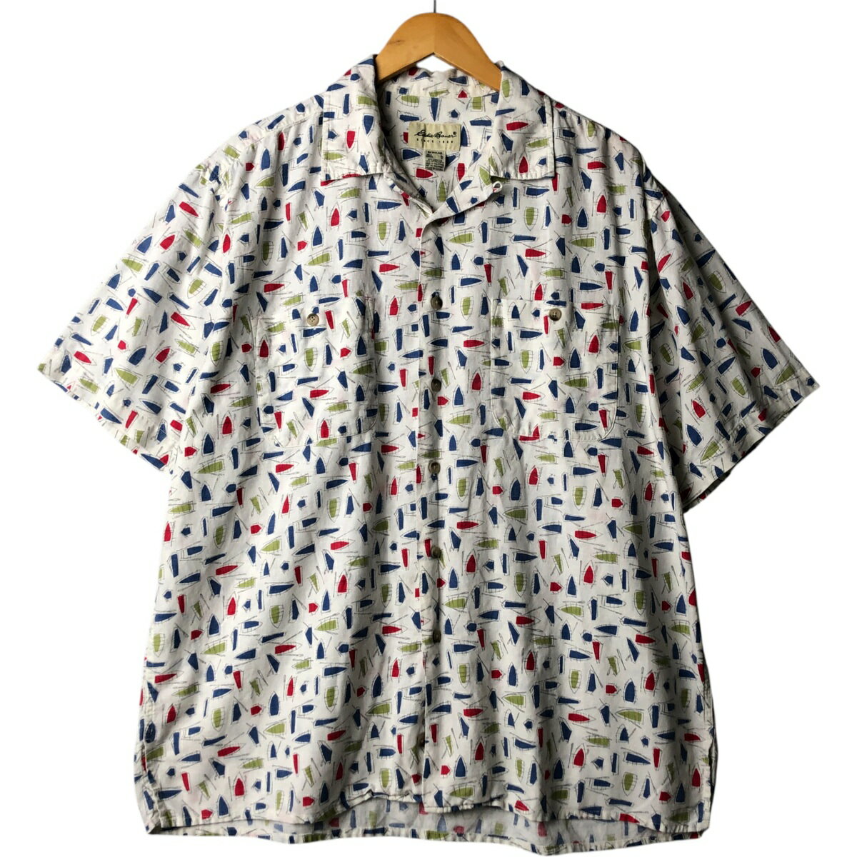 商品詳細 ブランド・Eddie Bauer・エディーバウアー・ 特徴・オープンカラー・半袖・ヴィンテージ・ボックスシャツ・ モデル/形状・半袖 リネンシャツ・ 素材・コットン:45%・リネン:55%・ 色・ホワイト系 白色・ 柄・総柄・ 生...