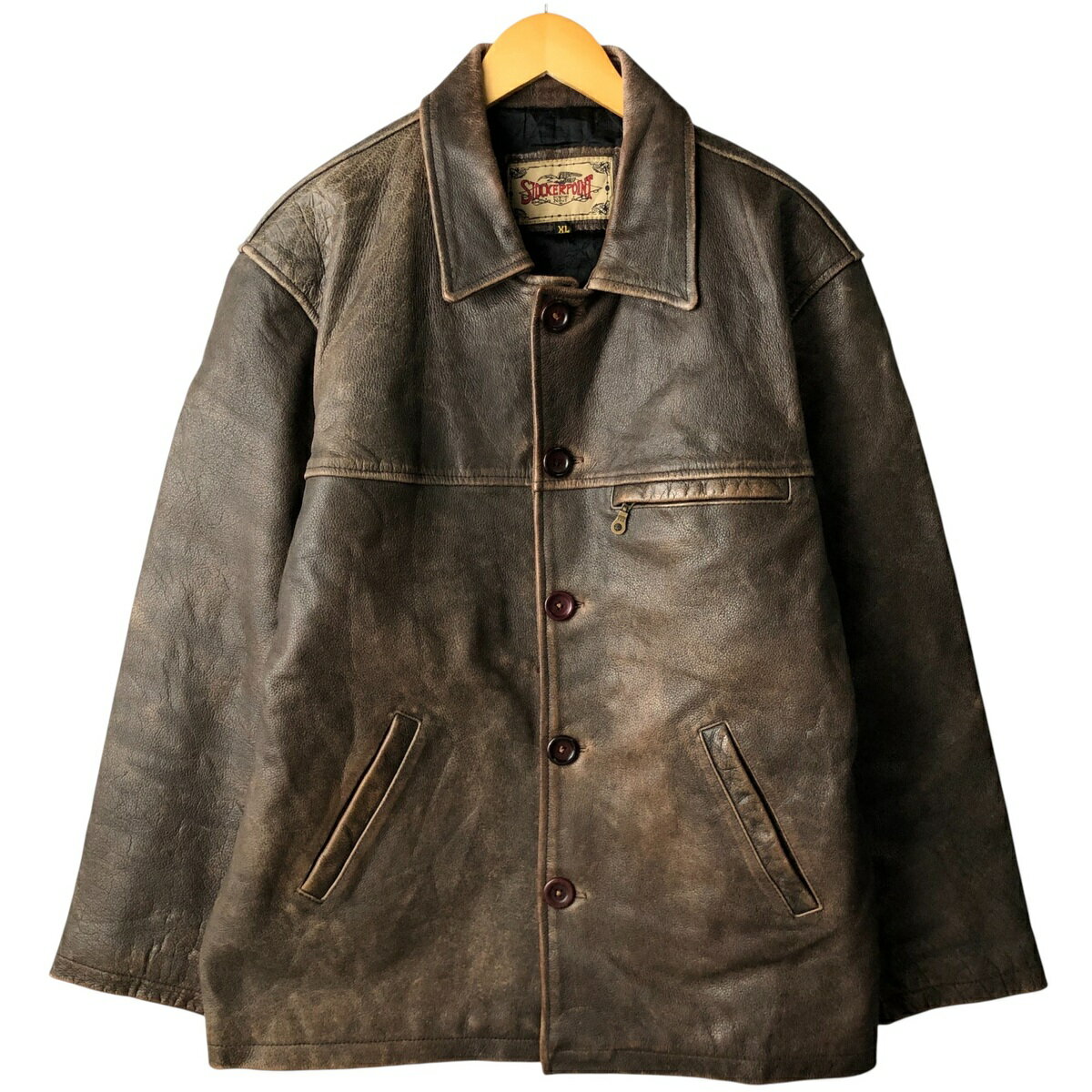 商品詳細 ブランド・STOCKERPOINT・ 特徴・フルボタン・ハーフ丈・キルティングライナー・長袖・フェード・ モデル/形状・レザーコート・ 素材・本革レザー・ 色・ブラウン系 茶色・ 柄・無地・ 生産国・不明・ 年代 サイズ・表記サイ...