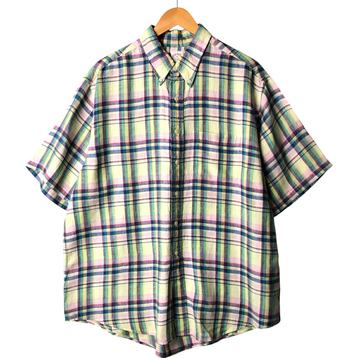 商品詳細 ブランド・Brooks Brothers・ブルックスブラザーズ・ 特徴・ボタンダウン・半袖・ モデル/形状・346・半袖 リネン ボタンダウンシャツ・ 素材・リネン:100%・ 色・グリーン系 黄緑・マルチカラー・ 柄・チェック柄...