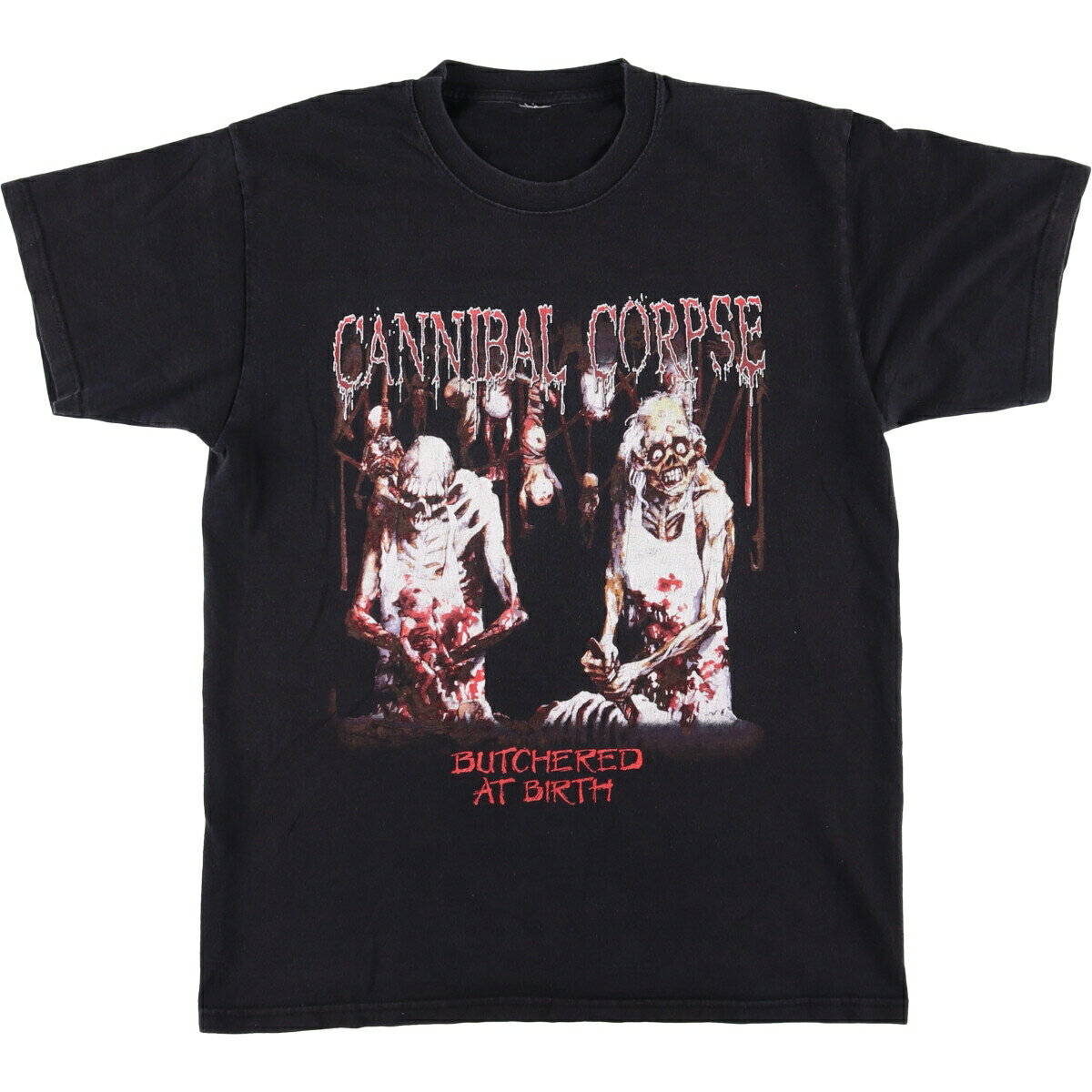 商品詳細 ブランド・UNKNOWN・ 特徴・クルーネック(丸首)・半袖・メタル・ モデル/形状・Cannibal Corpse カンニバル コープス・バンドTシャツ バンT・ 素材・不明・ 色・ブラック系 黒色・ 柄・プリント・ドクロ柄 ス...