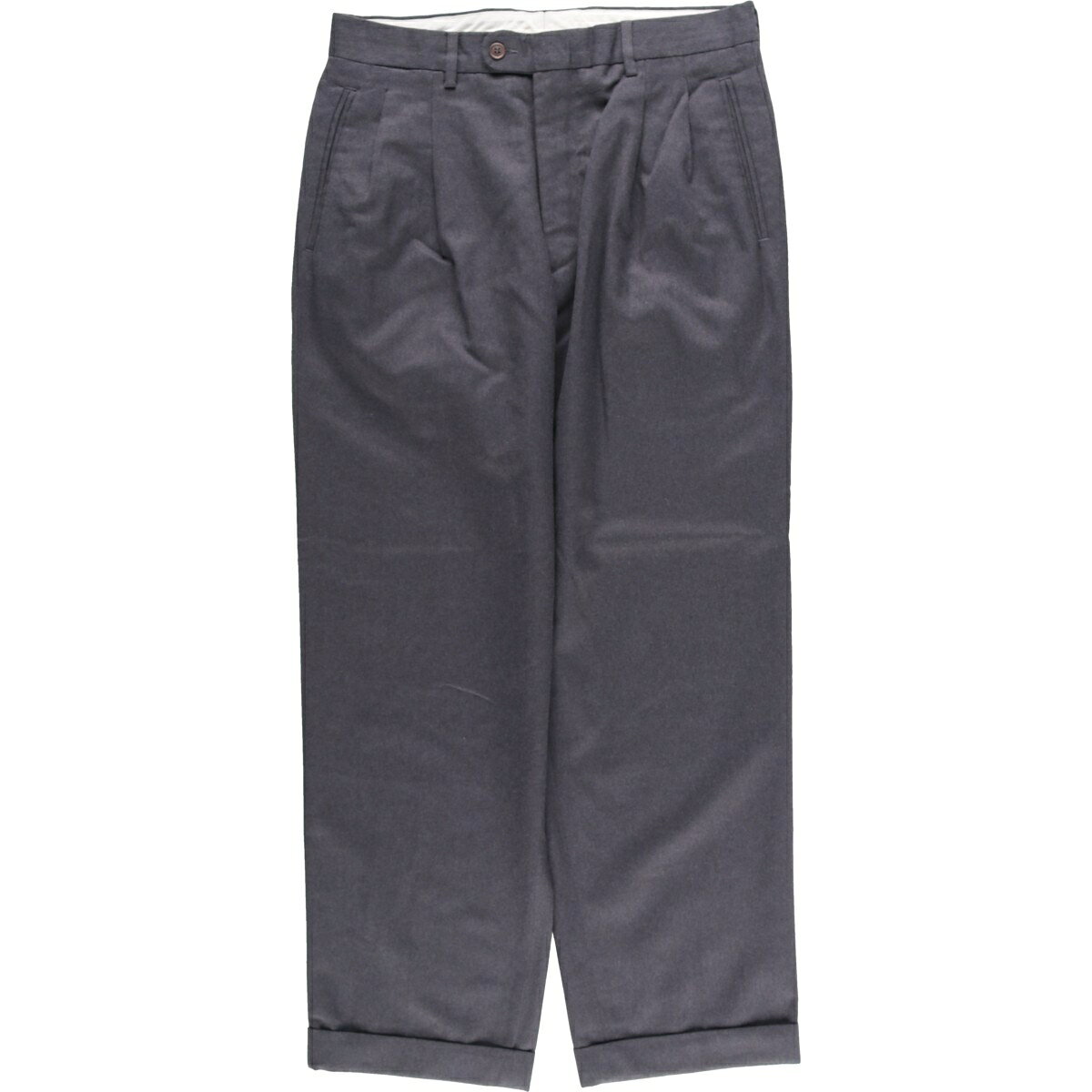 商品詳細 ブランド・N AND B CLASSIC・ 特徴・薄手・ワイドパンツ・ジッパーフライ・ツータック・ モデル/形状・スラックスパンツ・ 素材・不明・ 色・グレー系 灰色・ 柄・無地・ 生産国・不明・ 年代 サイズ・メンズw32・表記...