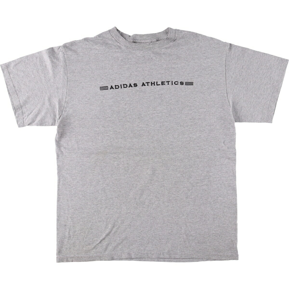 商品詳細 ブランド・adidas・アディダス・ 特徴・クルーネック(丸首)・半袖・ モデル/形状・ロゴTシャツ・ 素材・コットン:90%・ポリエステル:10%・ 色・グレー系 灰色・ 柄・無地・ロゴ・ 生産国・メキシコ製・ 年代 サイズ・メ...