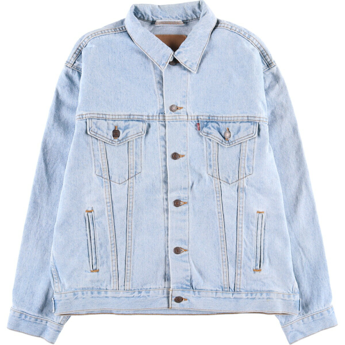 商品詳細 ブランド・Levi's・リーバイス・ 特徴・長袖・ヴィンテージ・ モデル/形状・70507-483・デニムジャケット Gジャン・ 素材・コットン:100%・ 色・ブルー系 青色・ 柄・無地・ 生産国・USA製・ 年代・90年代・ ...