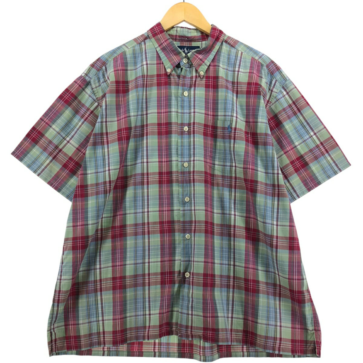 商品詳細 ブランド・Ralph Lauren・ラルフローレン・ 特徴・ボタンダウン・半袖・ モデル/形状・GREGGOR・半袖 ボタンダウン チェックシャツ・ 素材・コットン:100%・ 色・グリーン系 緑色・レッド系 赤色・ 柄・チェック...