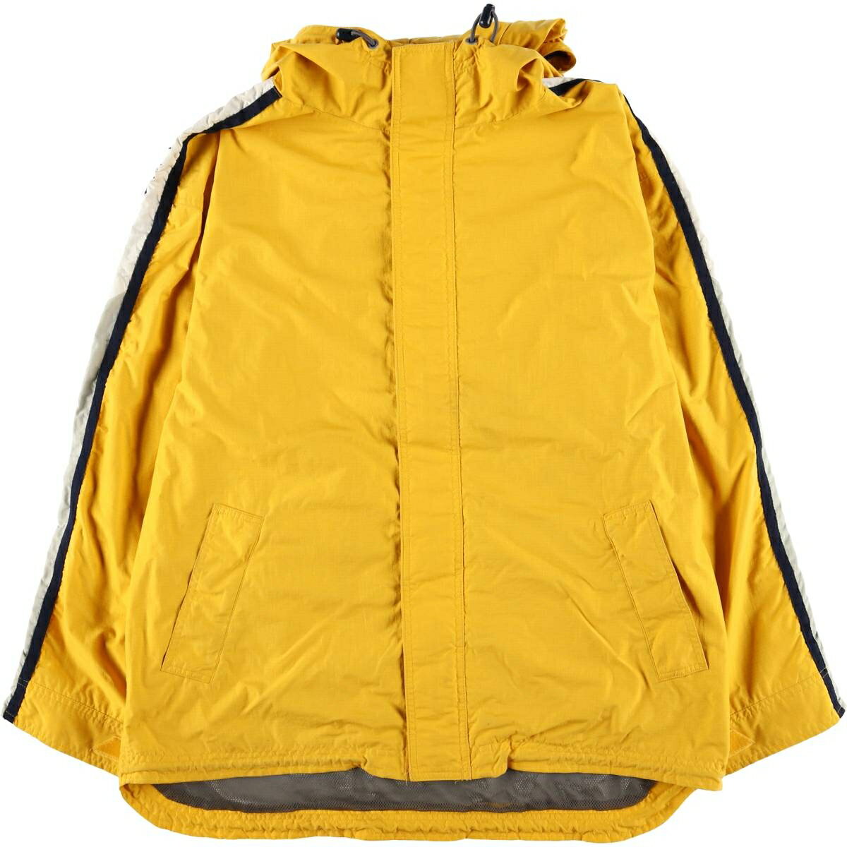 商品詳細 ブランド・GAP・ギャップ・ 特徴・フルジップ・リップストップ・フード収納型・メッシュライナー・ドローコード・ モデル/形状・オールドギャップ・ナイロンジャケット・ 素材・ナイロン:100%・ 色・イエロー系 黄色・ネイビー系 紺...