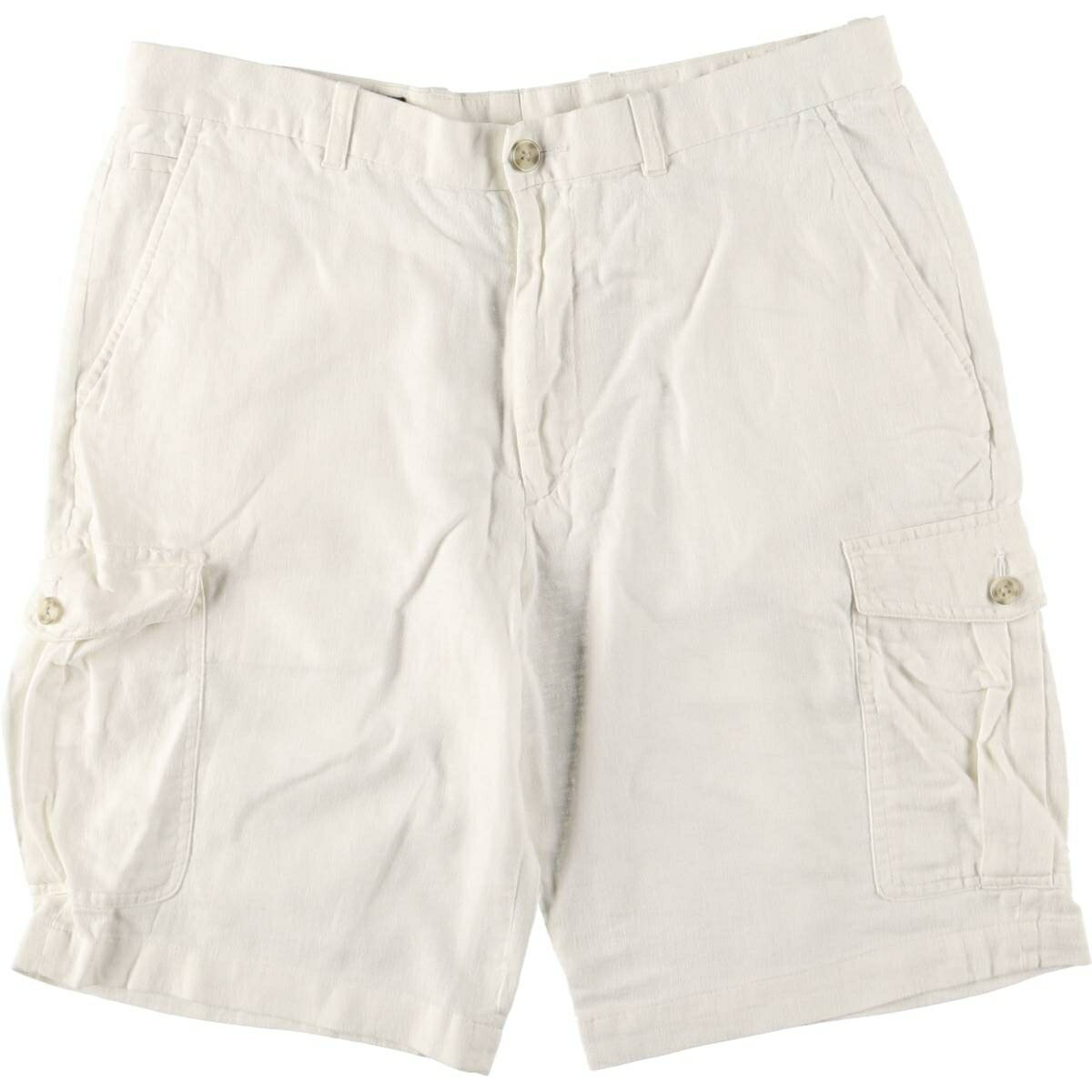 商品詳細 ブランド・PERRY ELLIS・ペリーエリス・ 特徴・ジッパーフライ・カーゴポケット・ モデル/形状・リネンショーツ ショートパンツ・ 素材・リネン:55%・コットン:45%・ 色・ホワイト系 白色・ 柄・無地・ 生産国・インド...