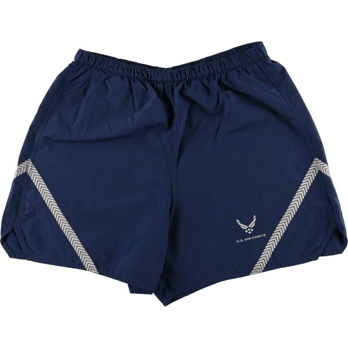 商品詳細 ブランド・UNKNOWN・ 特徴・ドローコード・リフレクタープリント・ モデル/形状・U.S. AIR FORCE・ミリタリー トレーニングショーツ・ 素材・不明・ 色・ネイビー系 紺色・ 柄・無地・ 生産国・USA製・ 年代・0...
