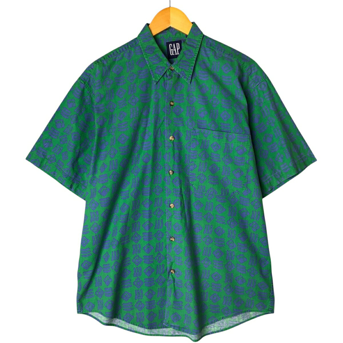 商品詳細 ブランド・GAP・ギャップ・ 特徴・レギュラーカラー・半袖・ヴィンテージ・ モデル/形状・オールドギャップ・半袖 コットンシャツ・ 素材・コットン:100%・ 色・グリーン系 緑色・ブルー系 青色・ 柄・総柄・ 生産国・香港製・ ...