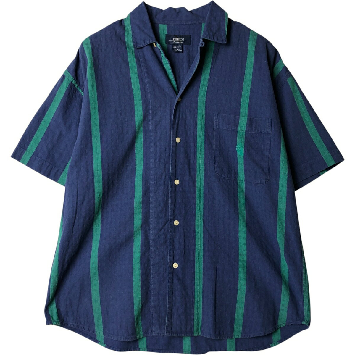 商品詳細 ブランド・NAUTICA・ノーティカ・ 特徴・オープンカラー・半袖・ヴィンテージ・ モデル/形状・SLEEPWEAR・半袖 オープンカラー コットンシャツ・ 素材・コットン:100%・ 色・ブルー系 青色・グリーン系 緑色・ 柄・...