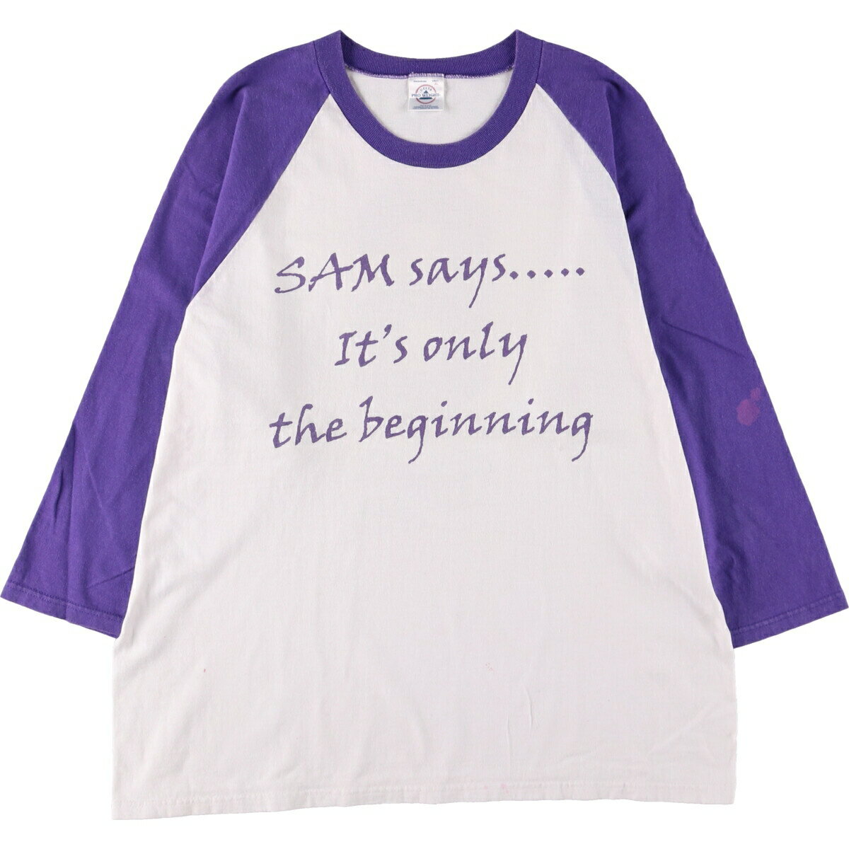 商品詳細 ブランド・DELTA・デルタ・ 特徴・クルーネック(丸首)・七分袖・ヴィンテージ・両面プリント・ モデル/形状・PRO WEIGHT・アドバタイジングTシャツ・ 素材・コットン:100%・ 色・ホワイト系 白色・パープル系 紫色・...