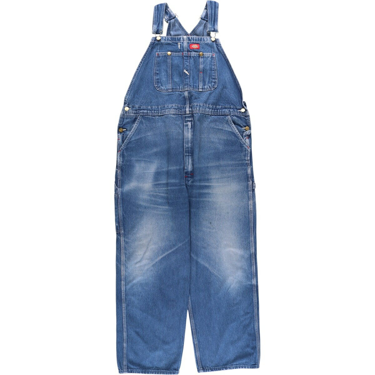 商品詳細 ブランド・Dickies・ディッキーズ・ 特徴・ビッグサイズ・ハンマーループ・スパナポケット・ジッパーフライ・ワイドパンツ・ モデル/形状・デニムオーバーオール・ 素材・コットン:100%・ 色・ブルー系 青色・ 柄・無地・ロゴパ...
