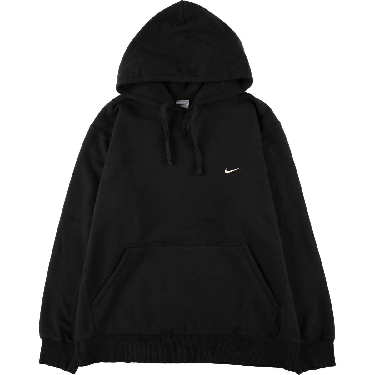 商品詳細 ブランド・NIKE・ナイキ・ 特徴・プルオーバー・長袖・前Vはめ込みガゼット・ モデル/形状・スウェットプルオーバーパーカー・ 素材・コットン:80%・ポリエステル:20%・ 色・ブラック系 黒色・ 柄・無地・ワンポイント・ 生産...