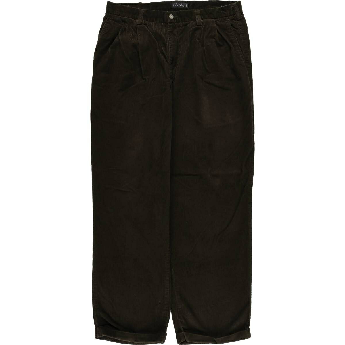 商品詳細 ブランド・PERRY ELLIS・ペリーエリス・ 特徴・ワイドパンツ・ジッパーフライ・ツータック・ モデル/形状・PORTFOLIO・コーデュロイパンツ・ 素材・コットン:100%・ 色・ブラウン系 茶色・ 柄・無地・ 生産国・ニ...