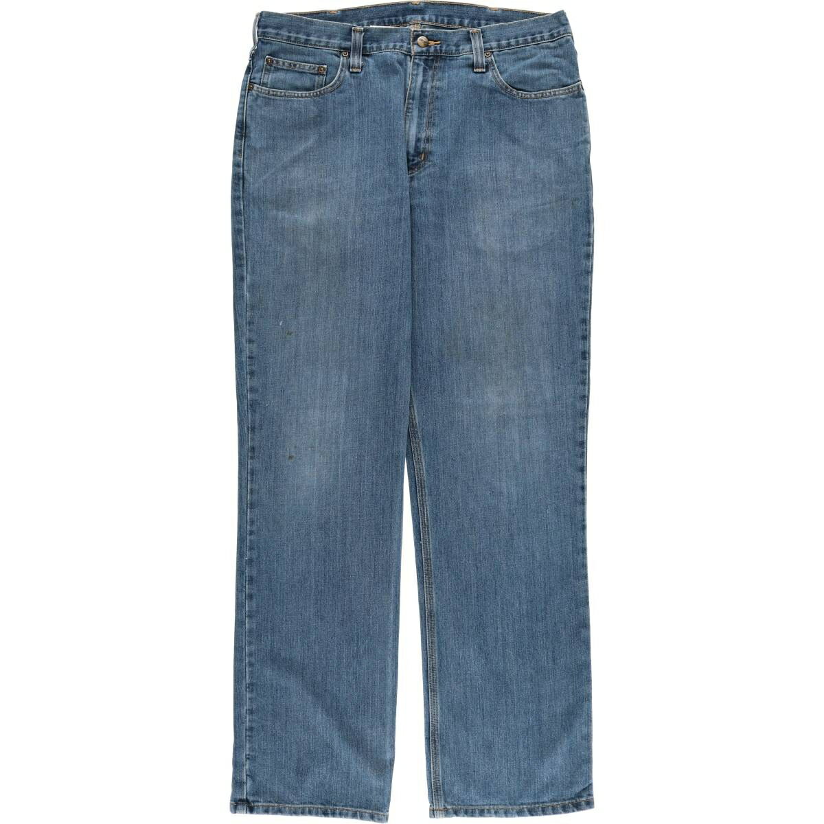商品詳細 ブランド・Carhartt・カーハート・ 特徴・ジッパーフライ・ワイドパンツ・ モデル/形状・テーパードデニムパンツ・ 素材・コットン:86%・ポリエステル:14%・ 色・ブルー系 青色・ 柄・無地・ロゴパッチ・ 生産国・メキシコ...