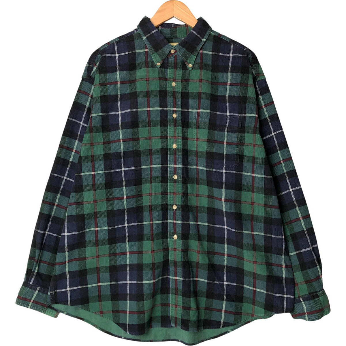 商品詳細 ブランド・L.L.Bean・エルエルビーン・ 特徴・厚手・ボタンダウン・長袖・ヴィンテージ・ モデル/形状・長袖 ボタンダウン コーデュロイシャツ・ 素材・コットン:100%・ 色・グリーン系 緑色・ネイビー系 紺色・ 柄・チェッ...