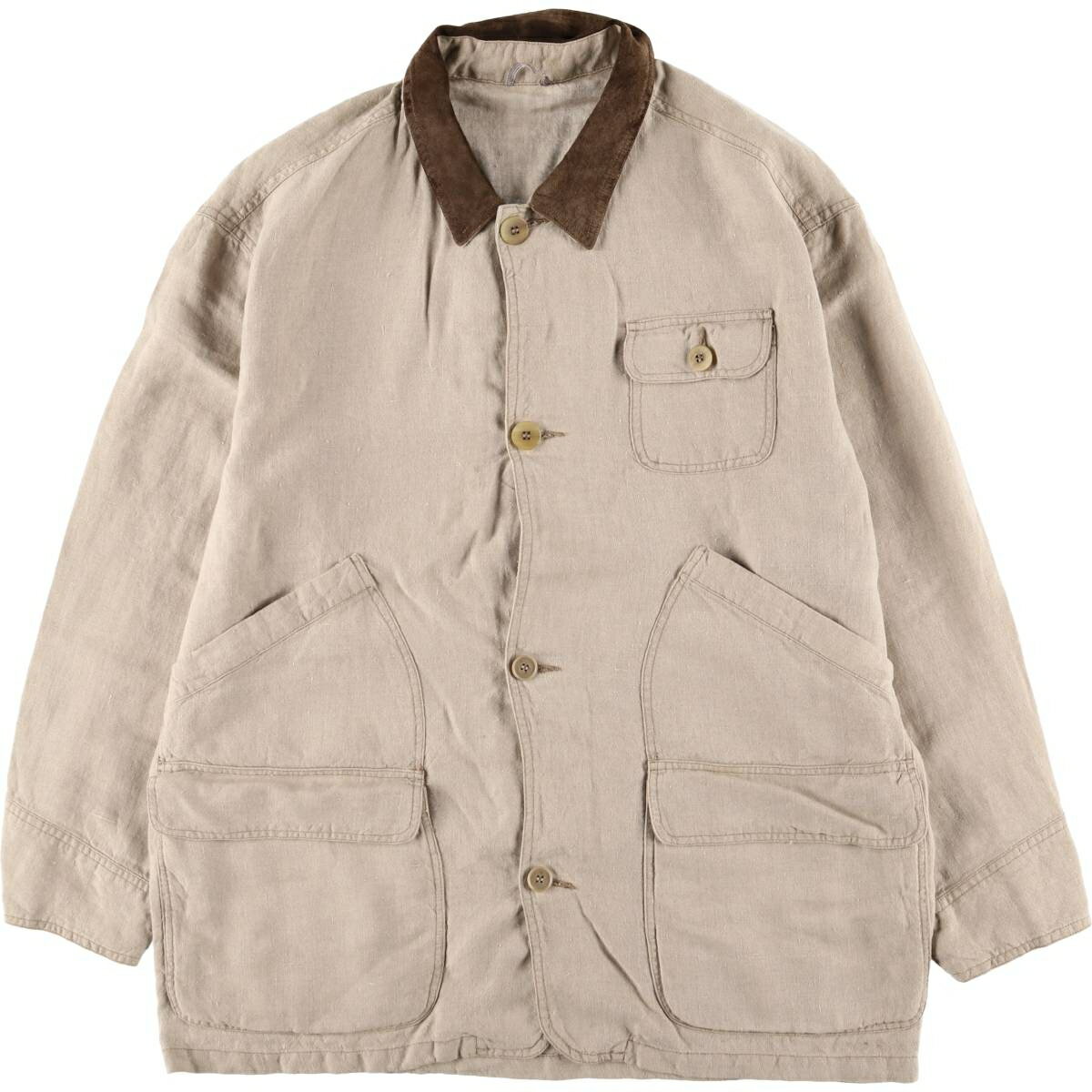 商品詳細 ブランド・UNKNOWN・ 特徴・薄手・長袖・ヴィンテージ・レザー襟・ハーフ丈・ モデル/形状・ハンティングジャケット・ 素材・不明・ 色・ベージュ系・ 柄・無地・ 生産国・不明・ 年代 サイズ・メンズXL・表記サイズ:不明・着丈...