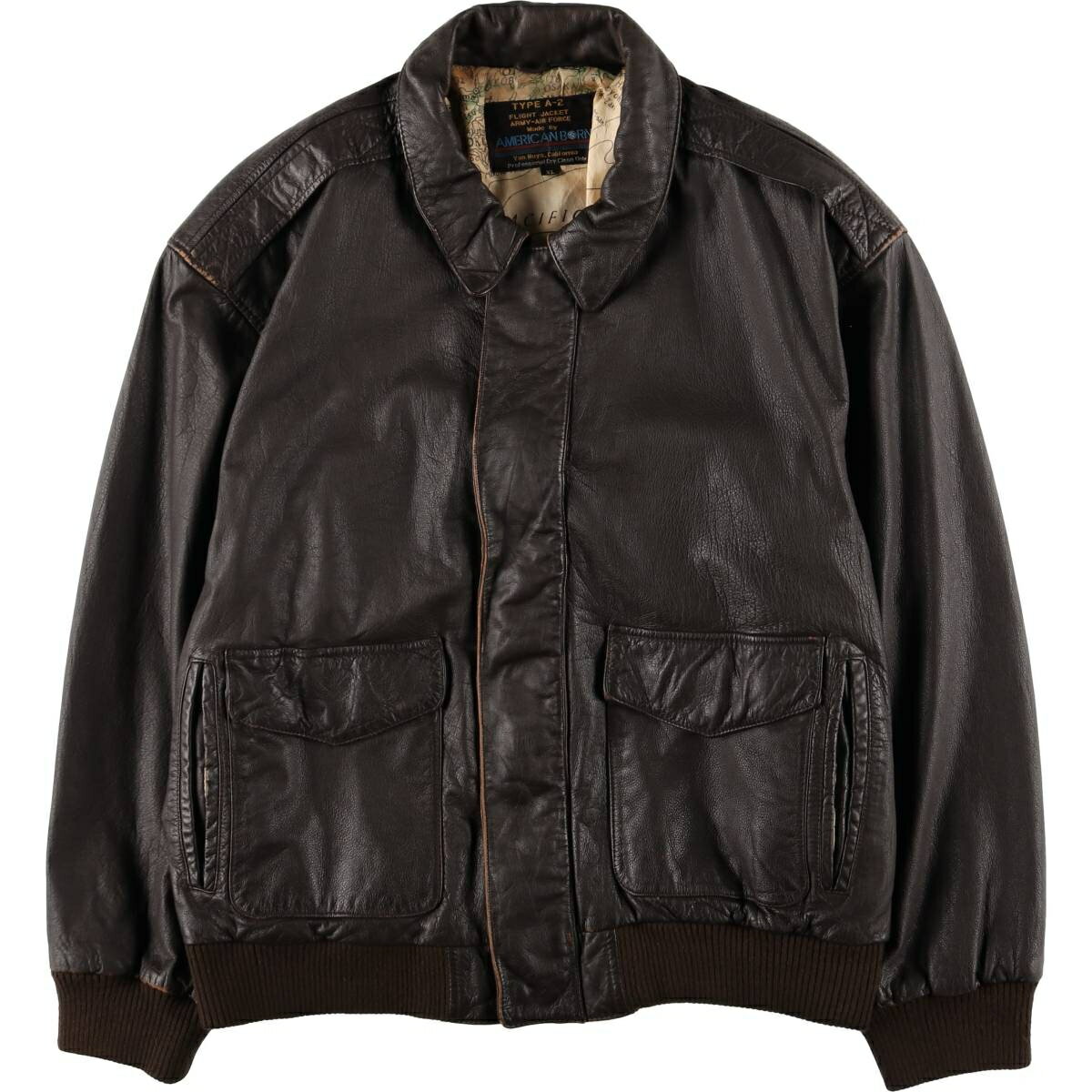 商品詳細 ブランド・AMERICAN BORN・ 特徴・エポレット付き・長袖・フルジップ・ヴィンテージ・ モデル/形状・A-2タイプ・レザーフライトジャケット・ 素材・本革レザー・ 色・ブラウン系 茶色・ 柄・無地・ 生産国・韓国製・ 年代...
