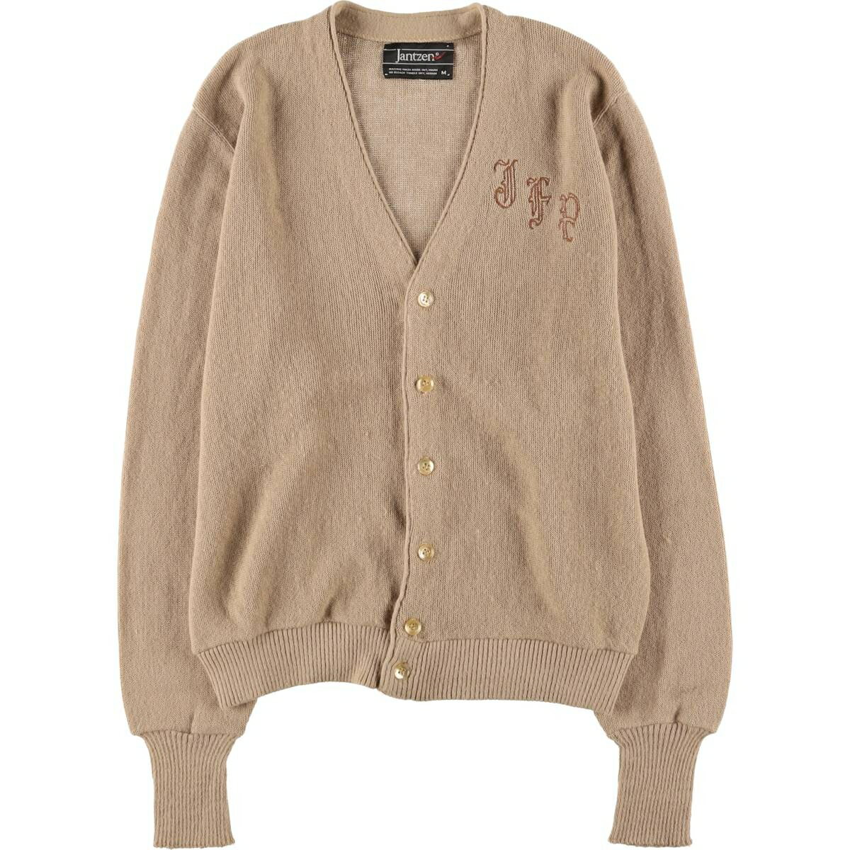 商品詳細 ブランド・Jantzen・ジャンセン・ 特徴・長袖・ヴィンテージ・短丈 ショート丈・ モデル/形状・ニットカーディガン・ 素材・不明・ 色・ブラウン系 茶色・ 柄・無地・ワンポイント・ 生産国・不明・ 年代・80年代・ サイズ・表...