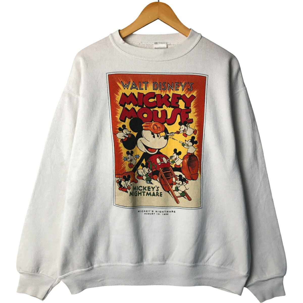 商品詳細 ブランド・DISNEY・ディズニー・ 特徴・クルーネック(丸首)・長袖・ヴィンテージ・ モデル/形状・Mickey's Nightmare ミッキーの夢物語・キャラクタースウェットシャツ トレーナー・ 素材・コットン:50%・ポリ...